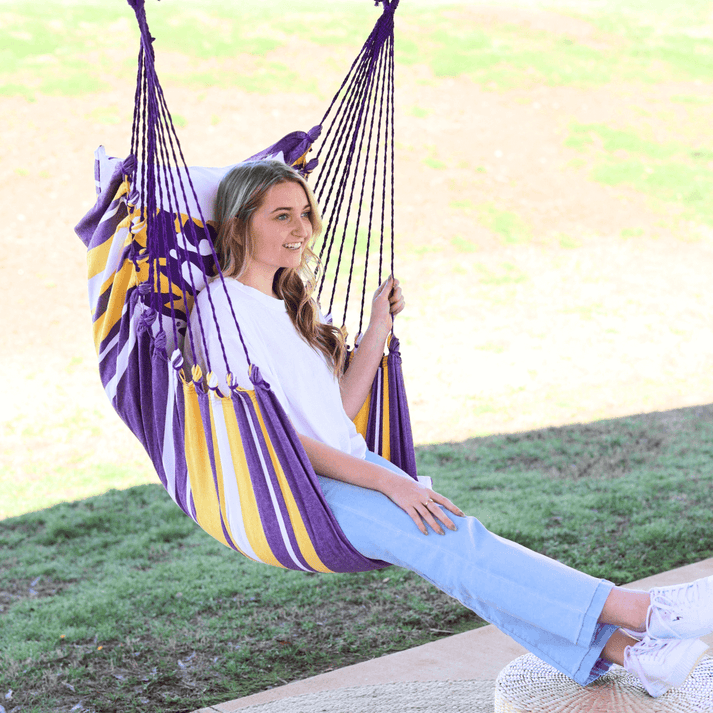 LSU Tigers Logo Hammock Chair Swing | LSU Outdoor Patio Furniture ...