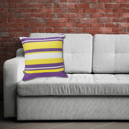 LSU Throw Pillow Cover | LSU Purple and Gold Striped Pillow Sham ...